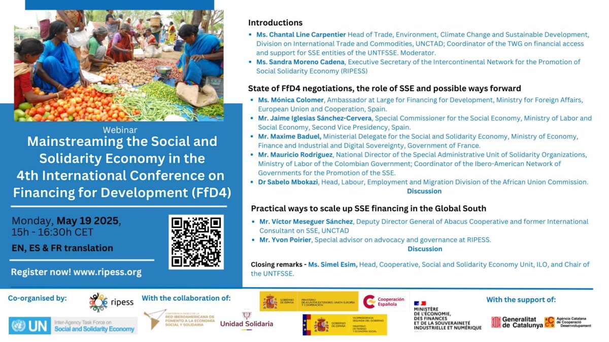 [19 May, 2025] Webinar: Mainstreaming the social and solidarity economy ...